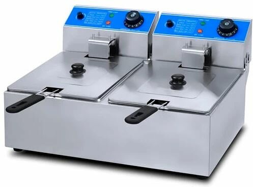 Фритюрница 2 корзины, 5 кВт, 12 литров, без крана слива Viatto EF-6L-2, для общепита, профессиональная