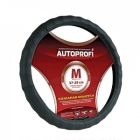 Оплётка руля Autoprofi Luxury Натуральная кожа черный XL (арт. AP-265 BK (XL))