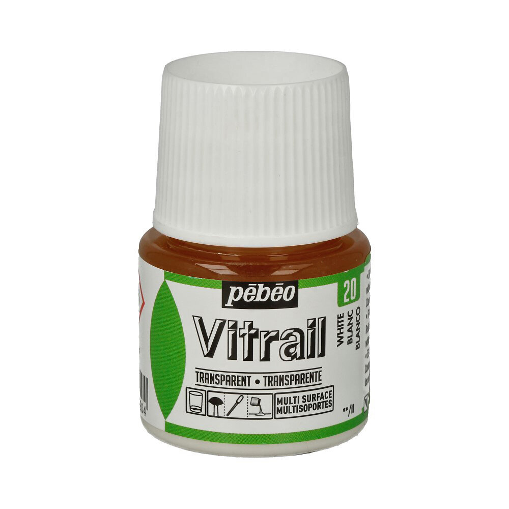 "PEBEO" Краска для стекла и металла Vitrail лаковая прозрачная 45 мл 050-020 белый