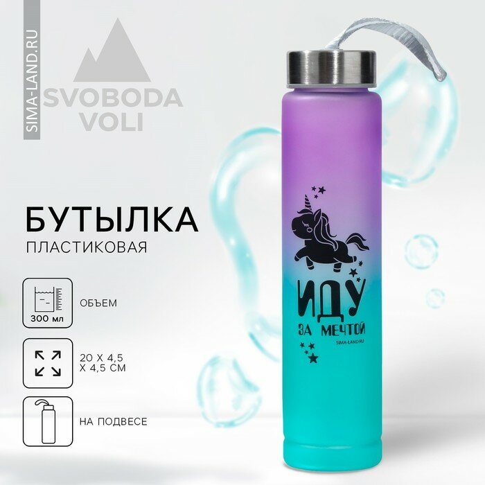 Бутылка для воды «Иду за мечтой», 300 мл