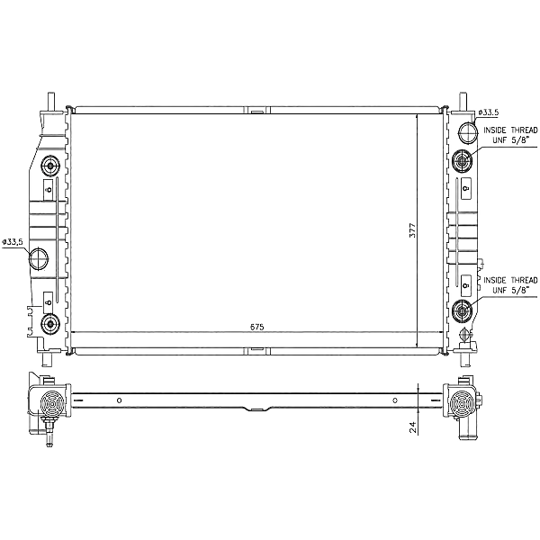 STELLOX 10-25281-SX (04758288 / 04758288AB / 05010359) радиатор системы охлаждения\ Chrysler (Крайслер) 300m 2.7 / 3.2