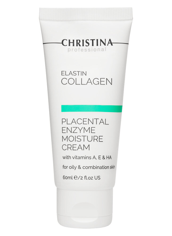 CHRISTINA Увлажняющий крем с витаминами для жирной и комбинированной кожи Elastincollagen Placental Enzyme