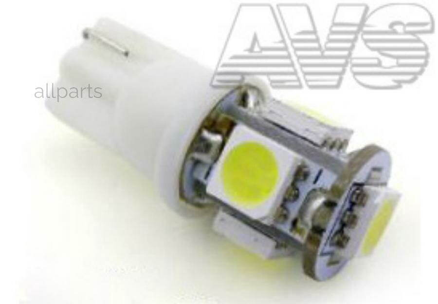 AVS A80605S к-т ламп! светодиодных T027 Т10 (W2.1x9.5d) 5SMD 5050 3 chip W5W, блистер 2шт, белый\