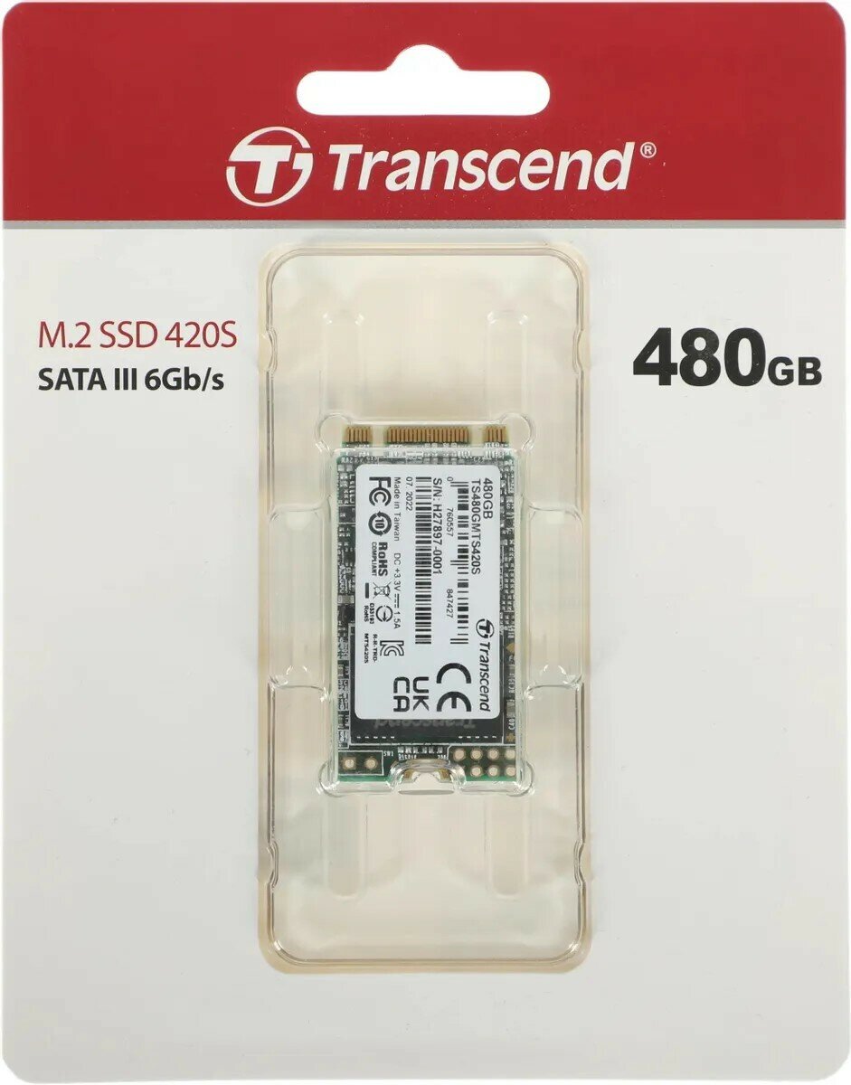 Накопитель SSD Transcend SATA-III 480GB TS480GMTS420S M.2 2242