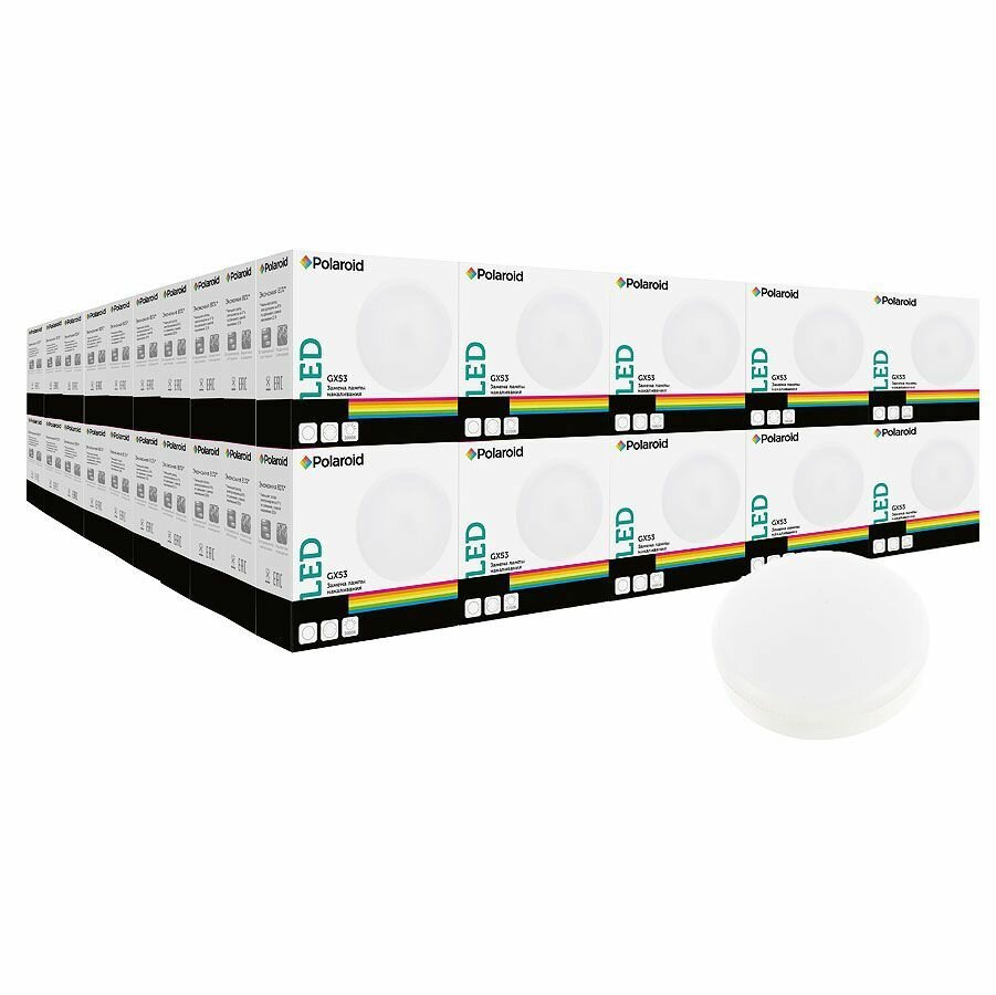 Светодиодная лампа Polaroid 220V GX 9W 3000K GX53 630lm (100 шт.)