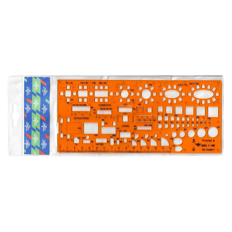 Шаблон Мебель-3 Domingo Ferrer (Испания), 1:100 Пластик