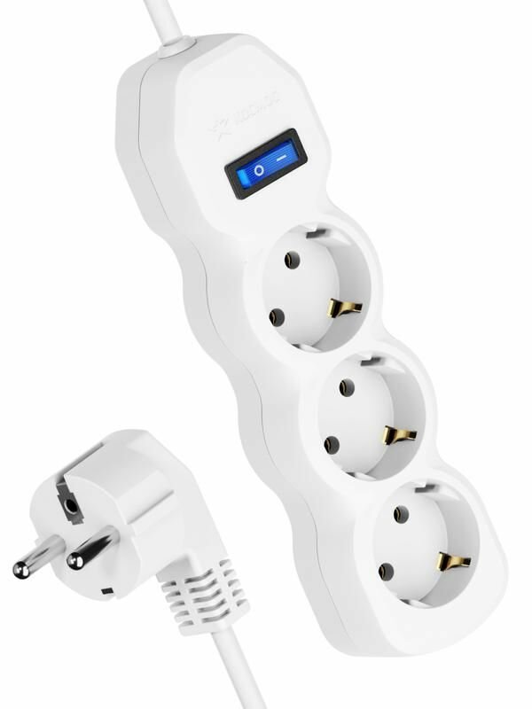 Удлинитель 3х5м с заземл. 10А IP20 ПВС 3х0.75 с выкл. Космос YKsm5m-3g-Z-V(10A)P