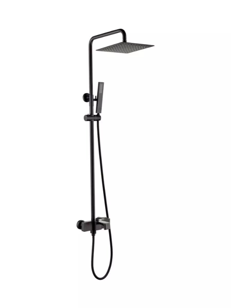 Душевая система с тропическим душем Grocenberg GB7090, латунь, черный матовый