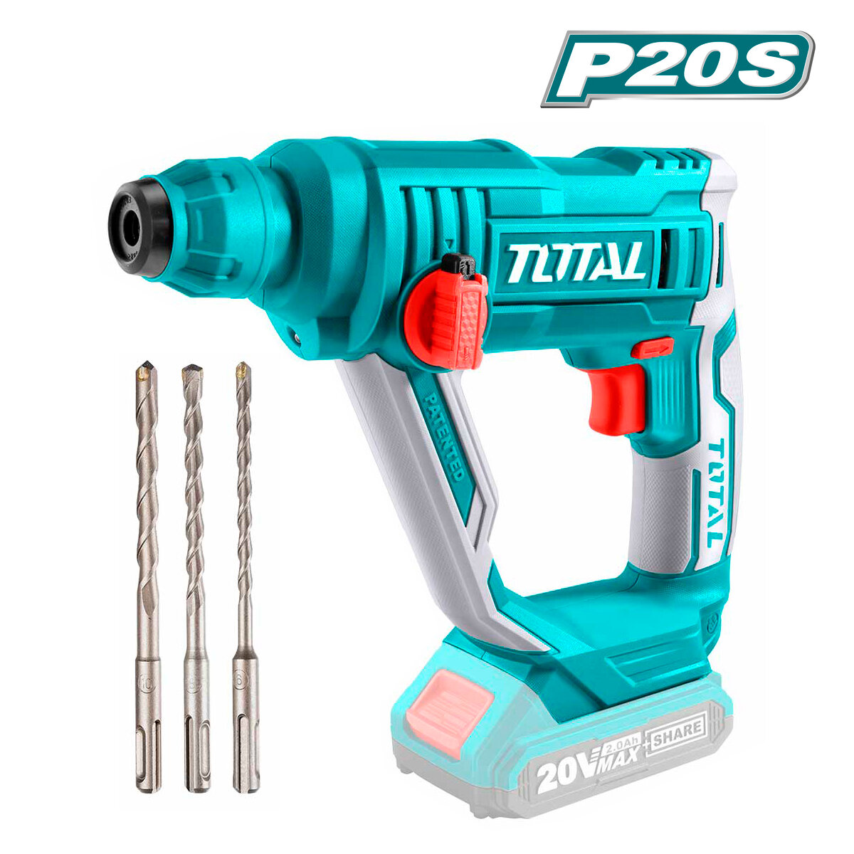 Перфоратор TOTAL TRHLI1601, 20V, Li-ion, патрон SDS+, 1.5 Дж