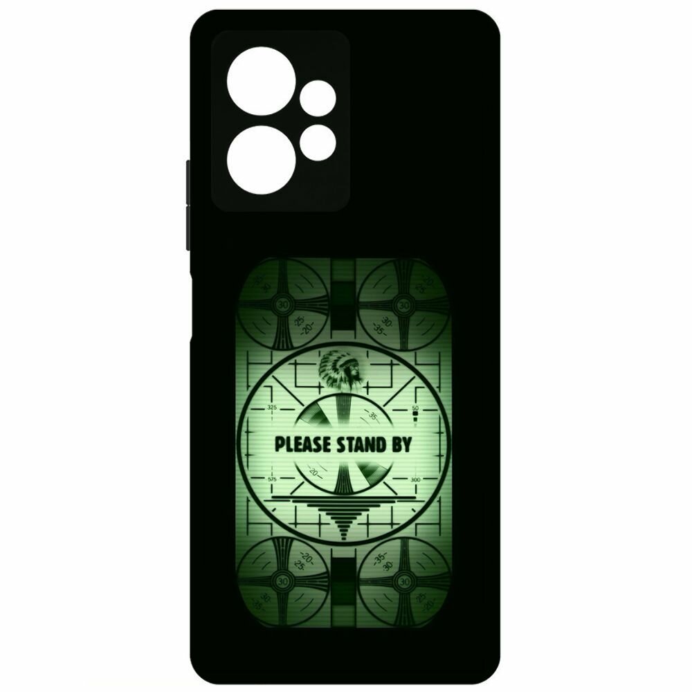Чехол-накладка Krutoff Soft Case Фоллаут (Fallout) - Пожалуйста, подождите для Xiaomi Redmi Note 12 4G черный
