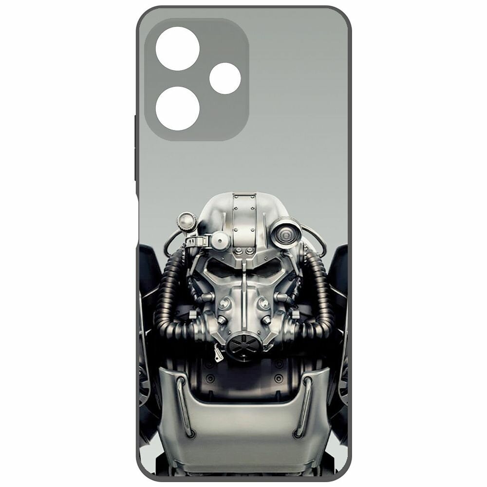 Чехол-накладка Krutoff Soft Case Фоллаут (Fallout) - Братство стали для Xiaomi Poco M6 Pro 5G черный