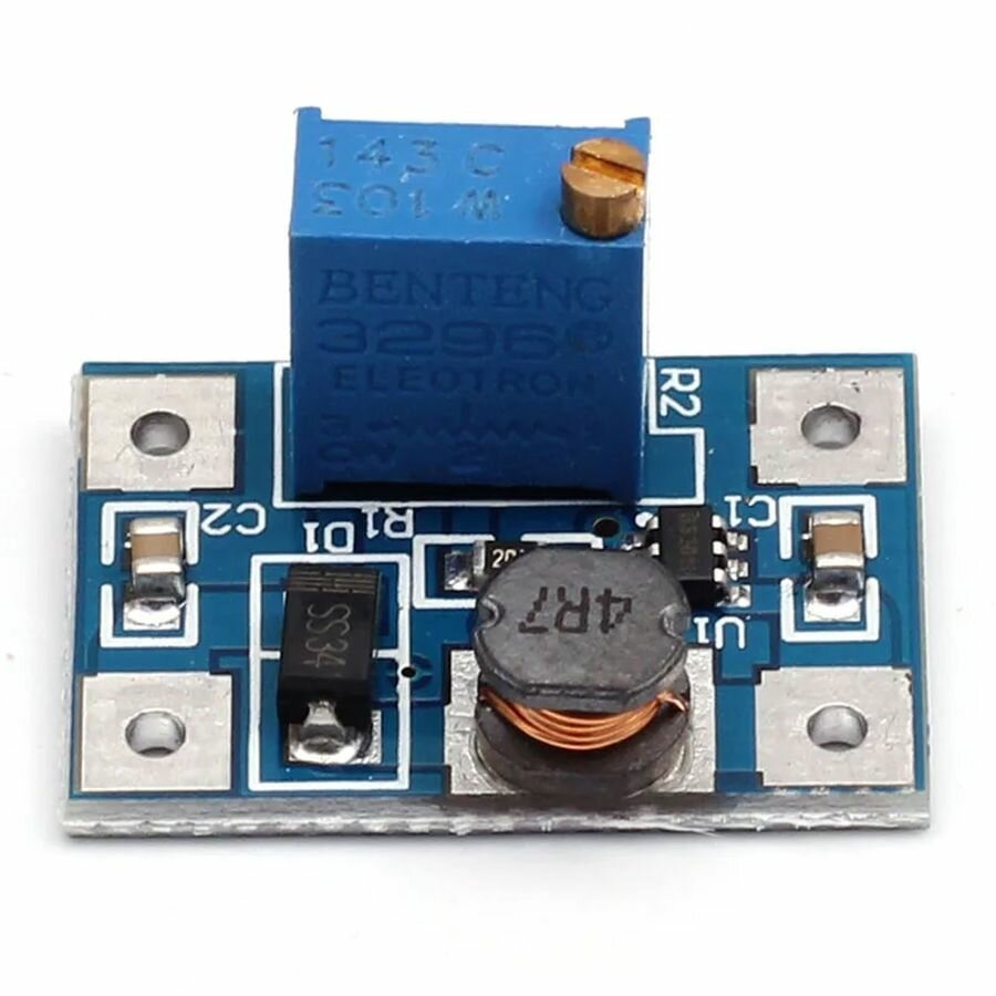 Регулируемый повышающий преобразователь напряжения Вход 2-24 В, выход 2-28 В. SX1308