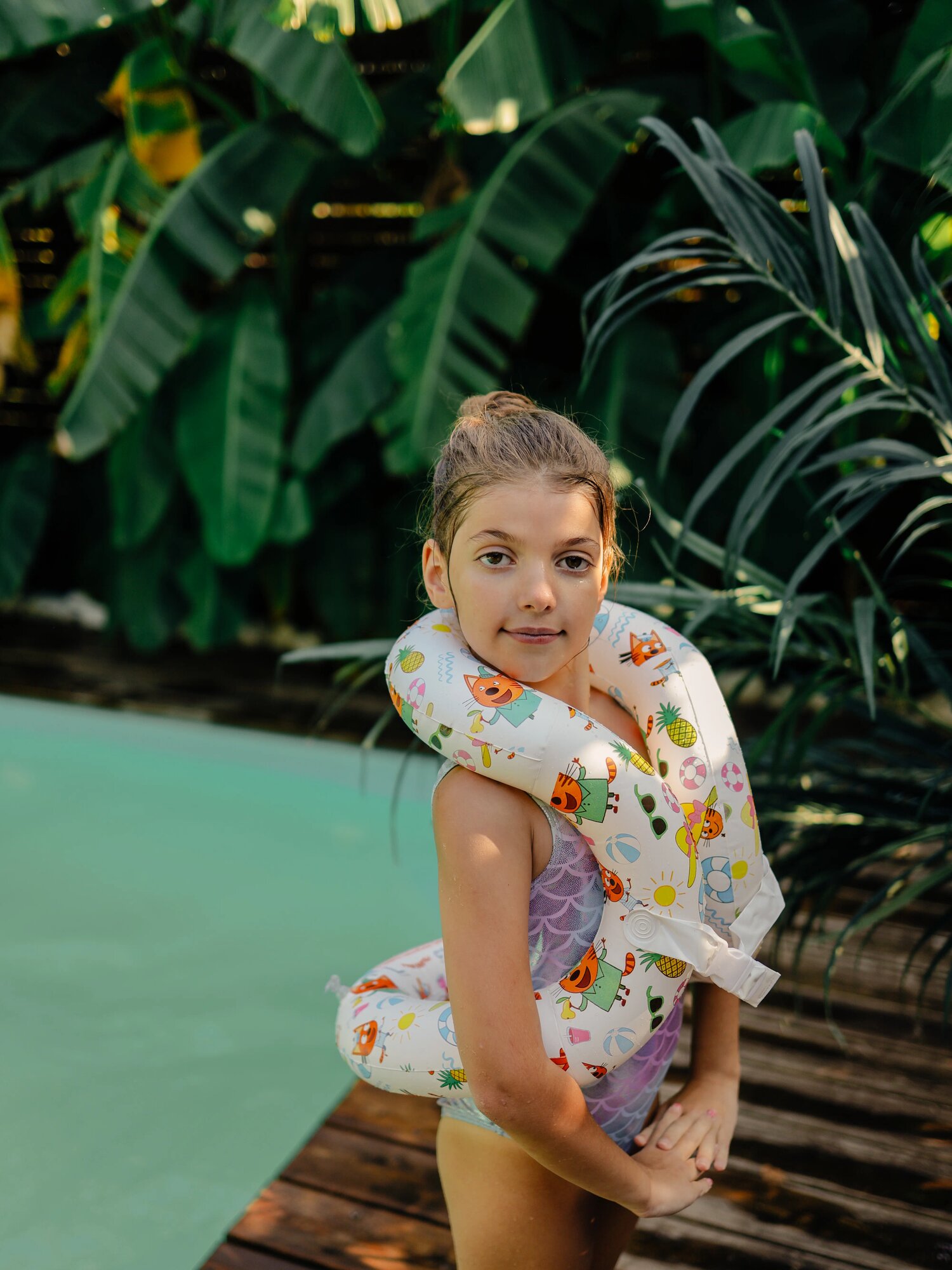 Жилет-восьмерка для плавания Три кота, размер M, цвет белый