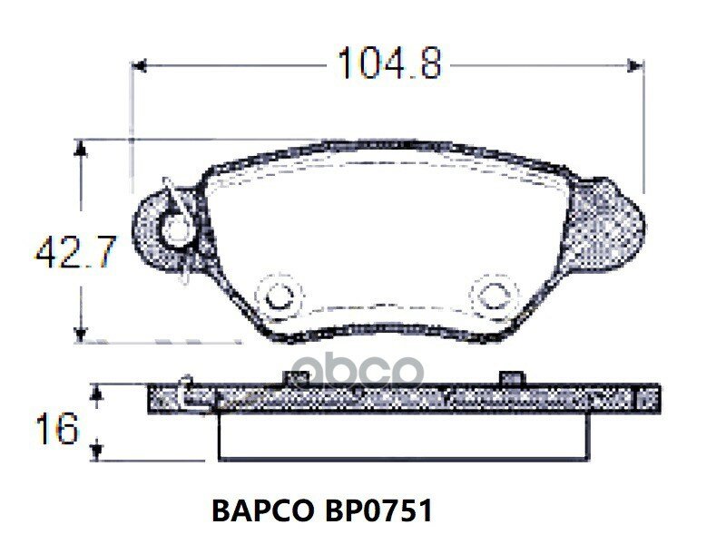 Колодки тормозные дисковые BP0751 задние, комплект, BAPCO арт. BP0751