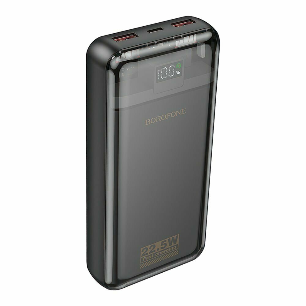 Внешний АКБ BOROFONE BJ52A Power 20000mAh, 22.5W, 2хUSB, 3A, PD20W, LED дисплей, Li-Pol (черный)