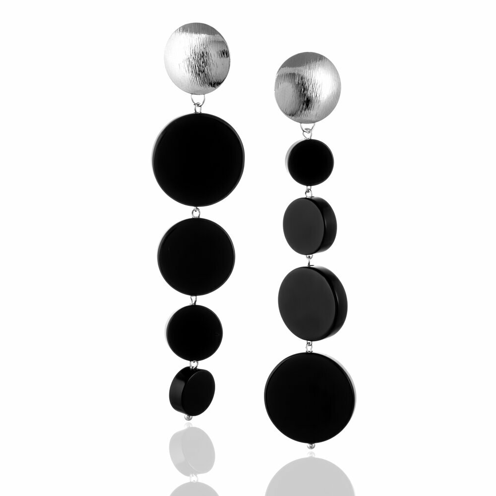 Серьги непарные, агат