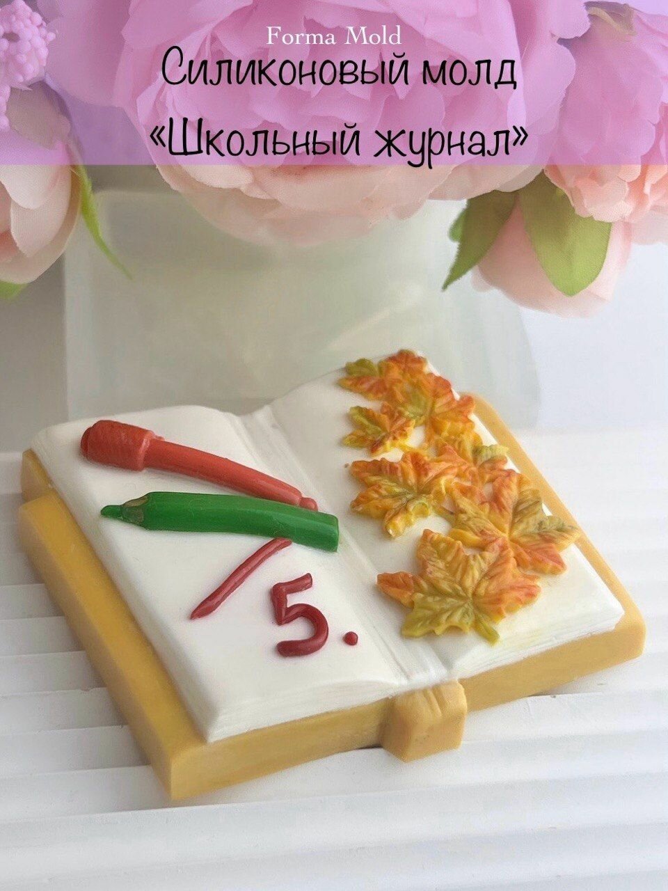 Кондитерский силиконовый молд "Школьный журнал", форма для шоколада, зефира, мастики, гипса и эпоксидной смолы