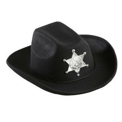 Шляпа шерифа черная фетровая со звездой, карнавальная, размер 58-59
