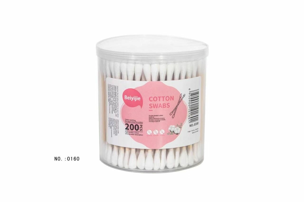 Ватные палочки Bbet, 200 штук, бамбуковые, 100 % натуральный хлопок, для детей