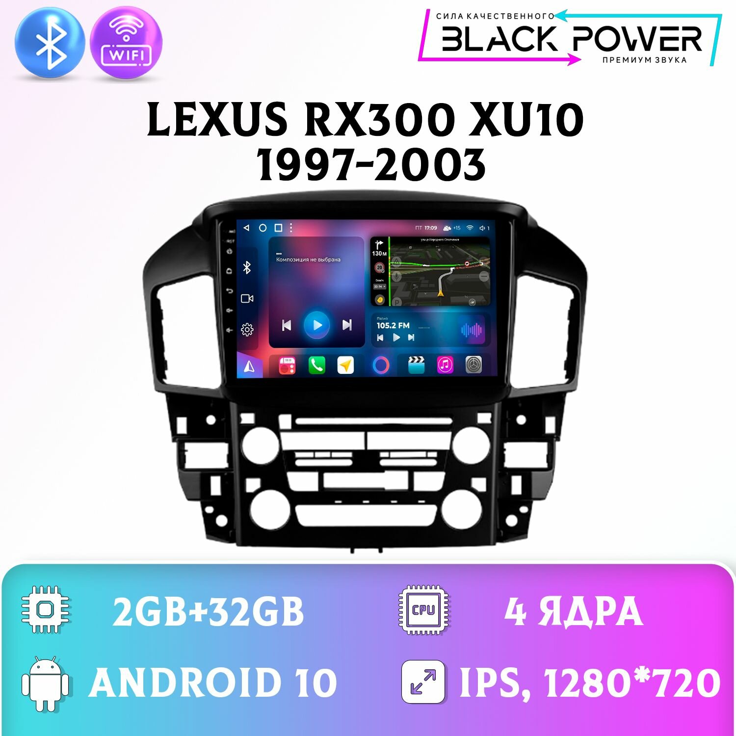 Штатная магнитола Андроид/2+32 Lexus RX300 XU10 Лексус магнитола Android 10 2din головное устройство мультимедиа
