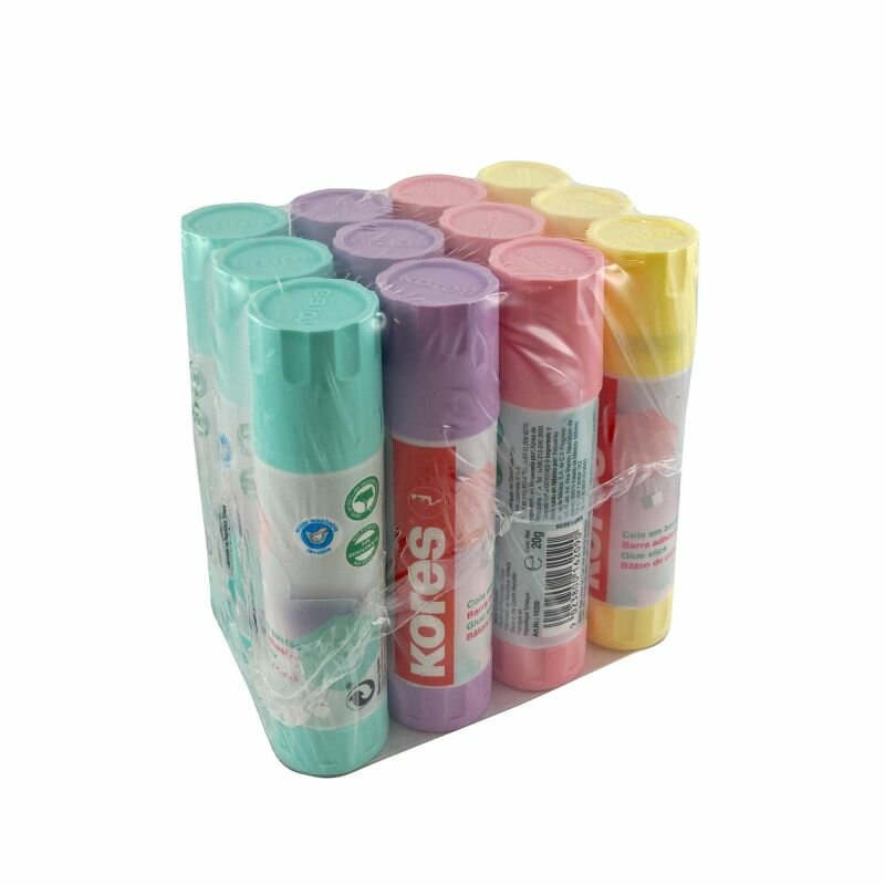 Kores Клей-карандаш Pastel, 20 г, 12 шт