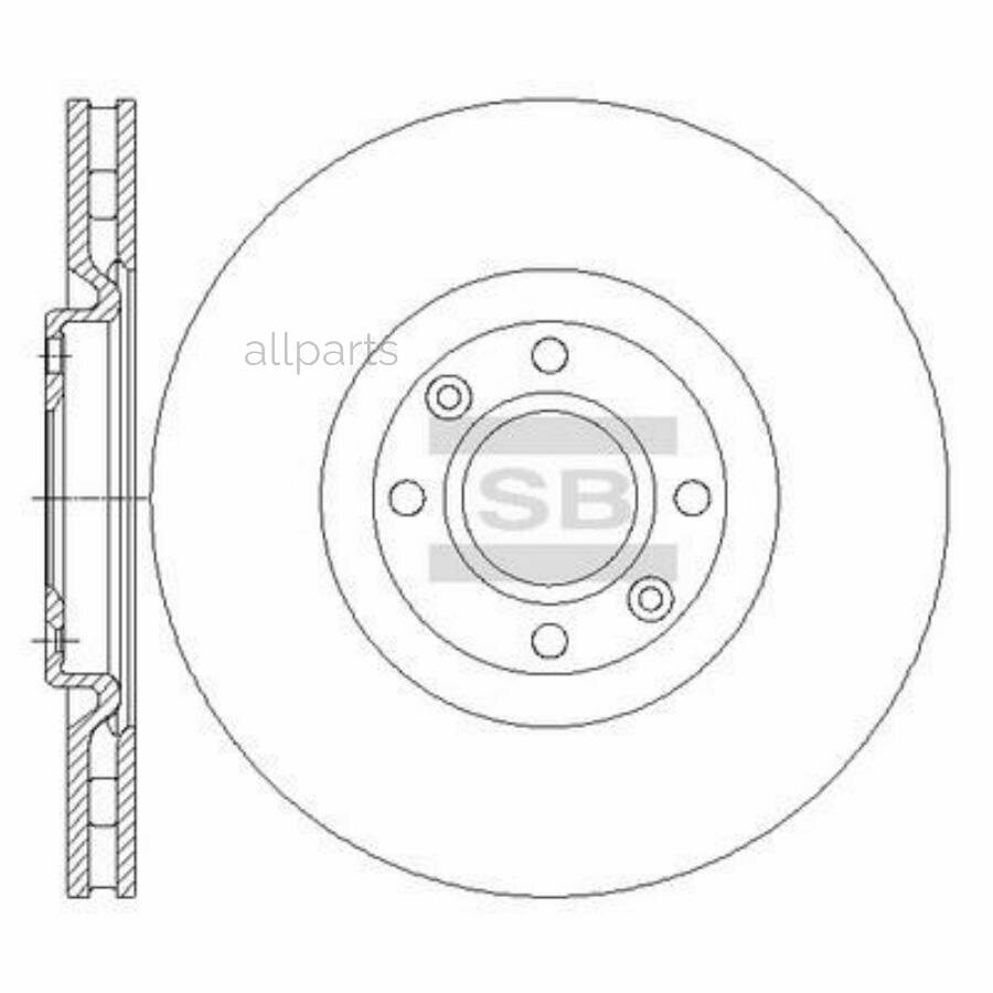 SANGSIN BRAKE SD5005 диск тормозной передний!\ Peugeot 308/3008/5008 2.0HDi 07>