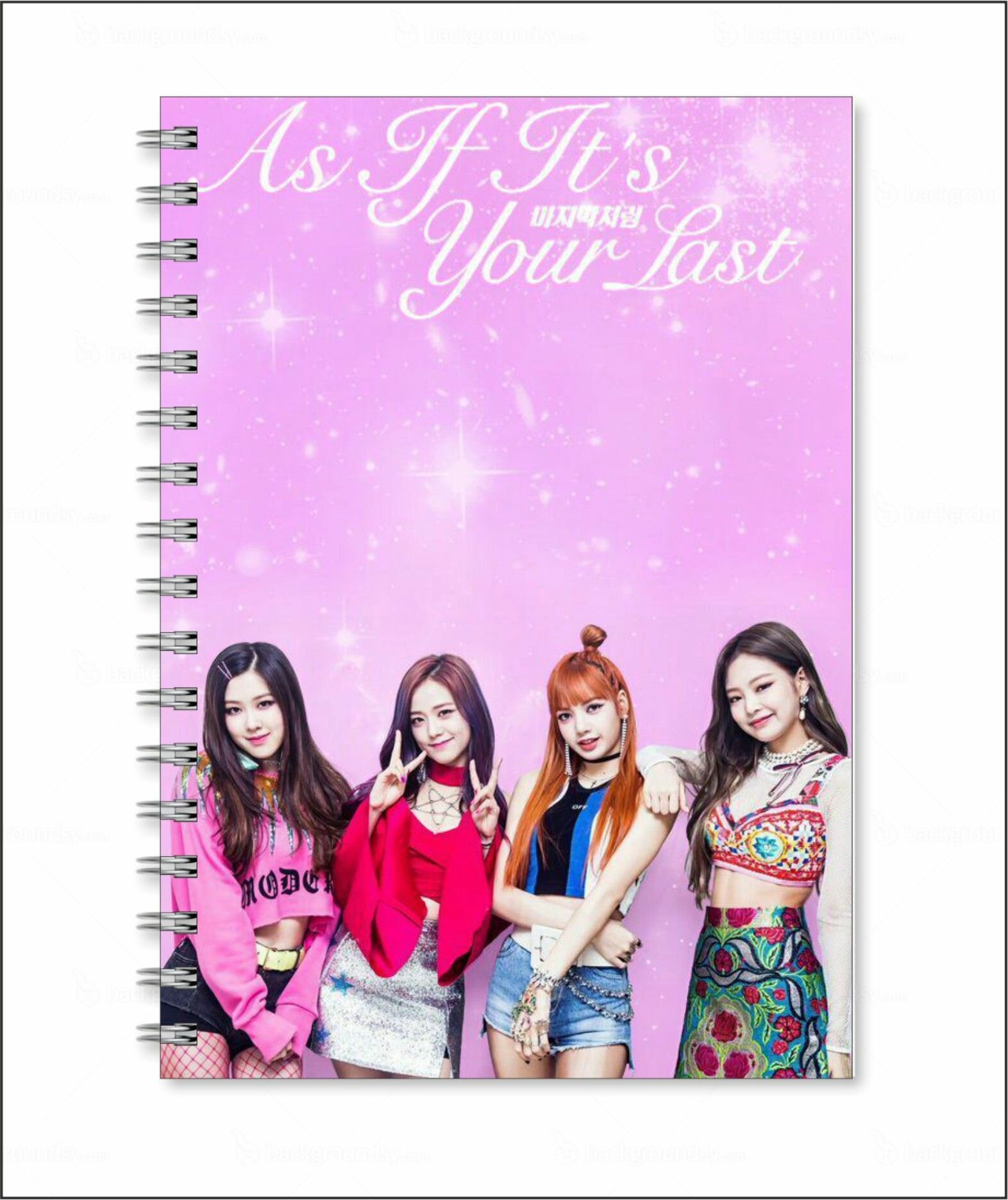 Тетрадь формата А5 с принтом "BLACKPINK", Блэкпинк