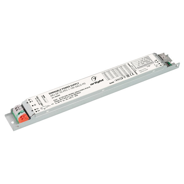 Диммируемый источник тока Arlight Блок питания ARJ-SP-70-PFC-1-10V-DALI2-PD (70W, 9-66V, 0.7-1.4A) (Arlight, IP20 Пластик, 5 лет)