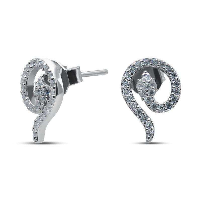 Серьги, серебро, 925 проба, фианит