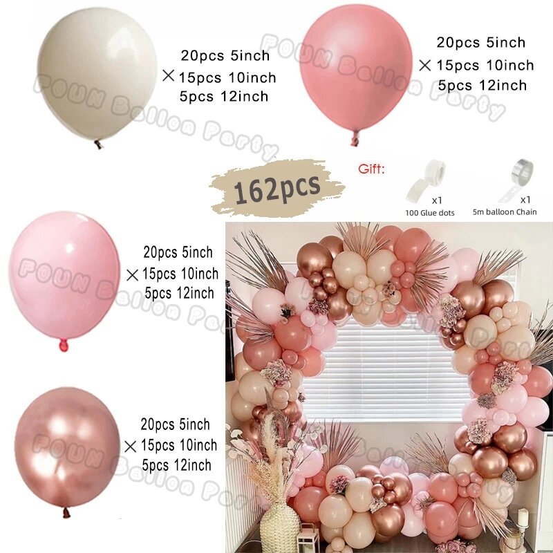 Розовые шары для декора 162 шт, Color: 2