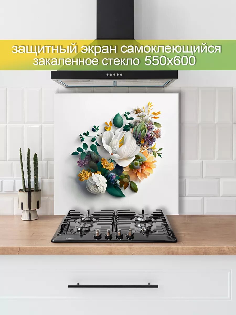 Фартук кухонный 550х600х4мм/Защитный экран для плиты