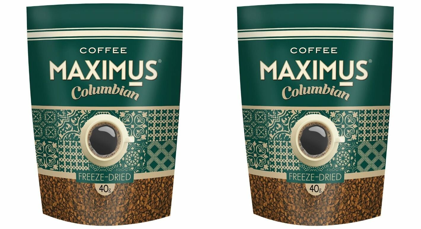 MAXIMUS Кофе сублимированный Columbian, 40 г, 2 уп/