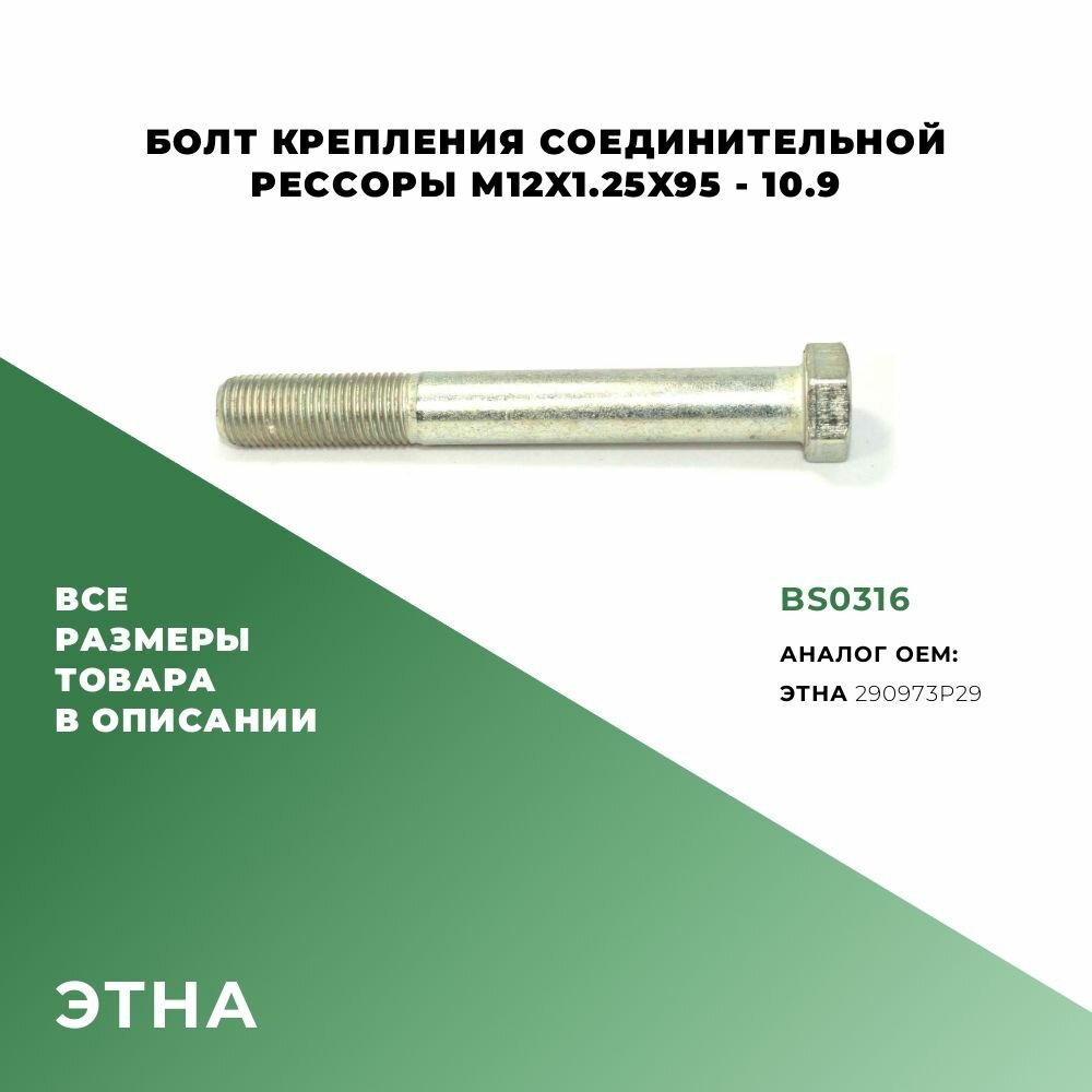 Болт соединительной рессоры M12х95х1,25-10.9; ОЕМ:290973P29; BS0316