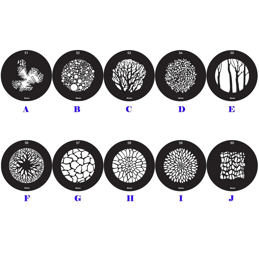 Gobo фоны для фотосъемки, 100 узоров, OD 86mm, Color: 51-60