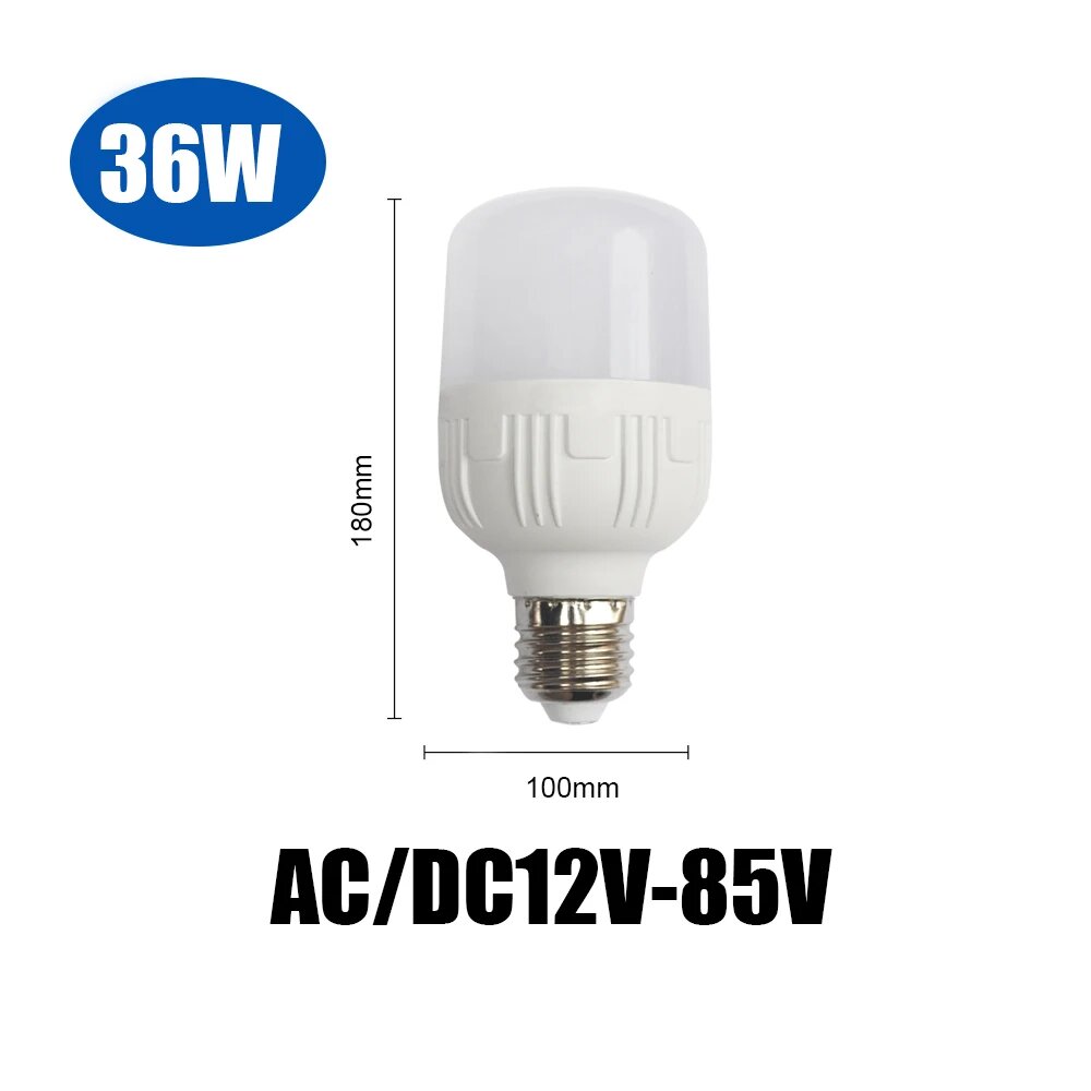 Heetech Светодиодная лампа E27 3-36Вт 12-85В 36W E27 12V-85V, Cold White