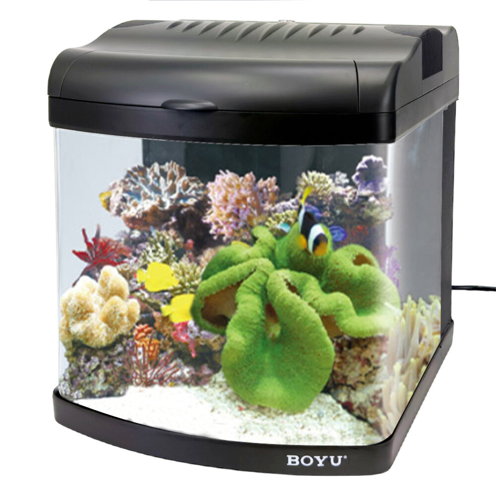 Аквариум для рыбок Boyu Mini MT-408, 32 л, с фильтром, 2 LED лампы, серый
