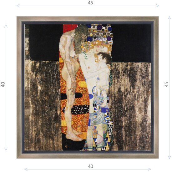 Картина Декор Депо Густава Климта Три возраста женщины Матовый холст в раме 45х45 см