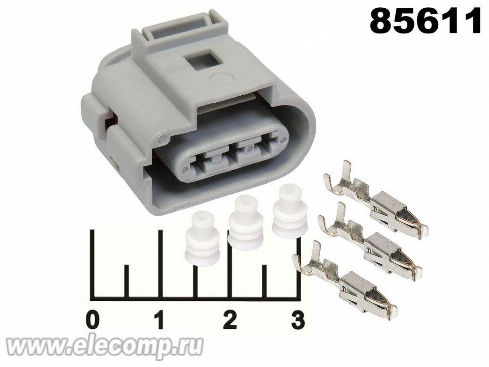 Разъем 3pin гнездо 2.5мм влагозащищенный 1J0973723G