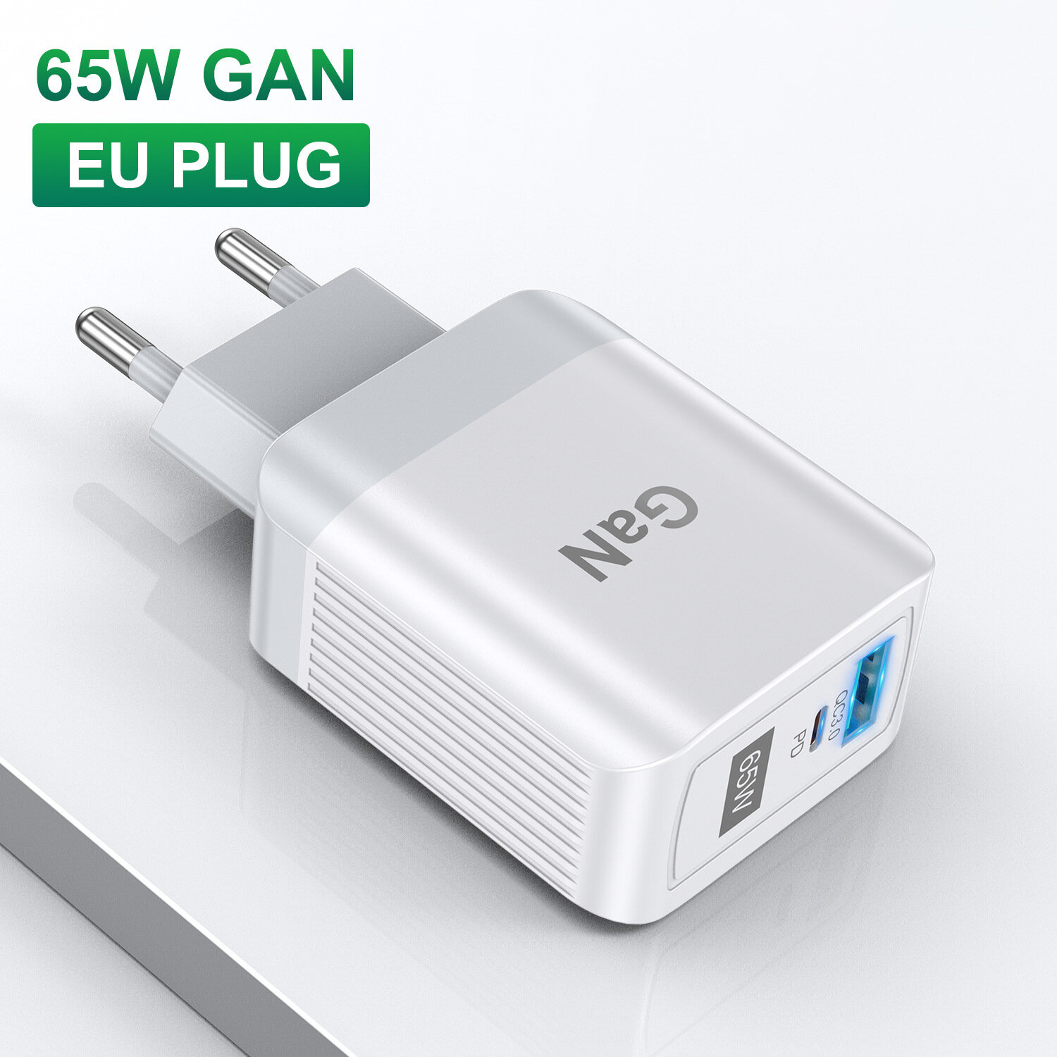 Зарядное устройство GaN, QC 3.0, PD33W, 9V12V, быстрая зарядка, европейский стандарт