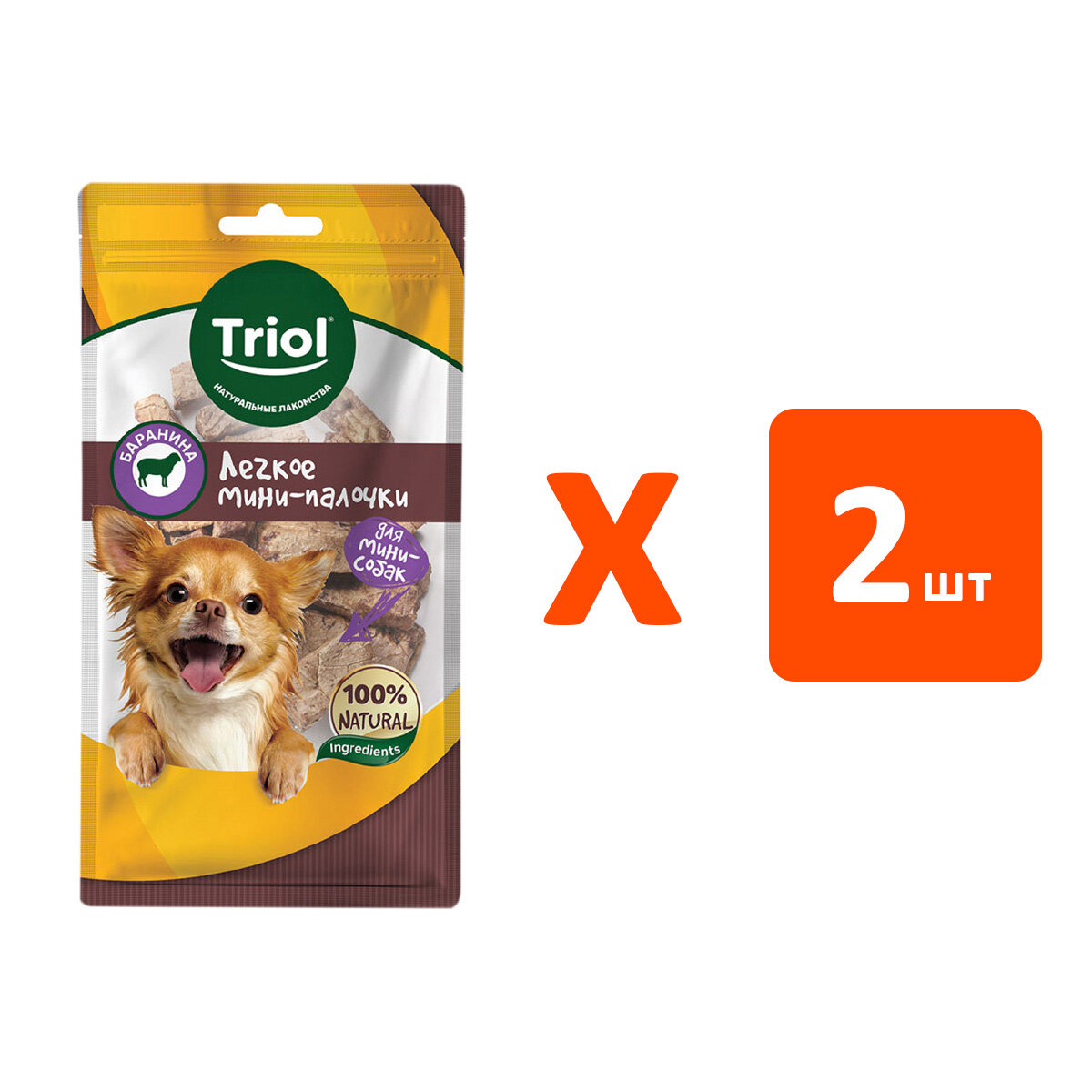 Лакомство TRIOL для собак маленьких пород мини палочки легкое баранье 30 гр (1 шт х 2)