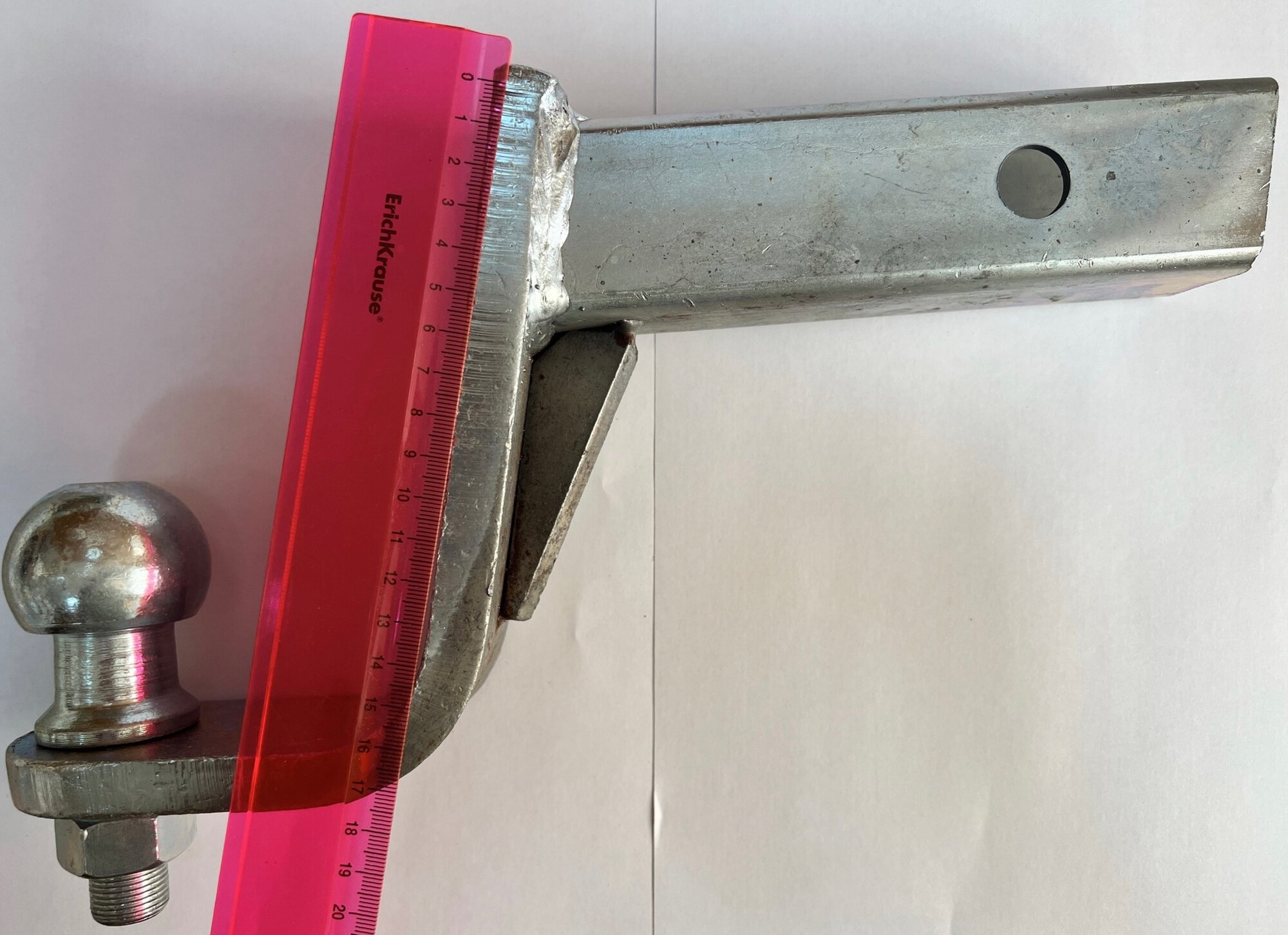 Узел сцепной в сборе под квадрат 50х50 оцинкованный с шаром E занижение 150мм Автос. TY-05-15Z