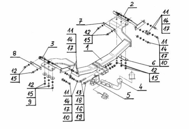 Фаркоп на Nissan X-Trail 2007-2014 без подрезки бампера (паспорт и сертификат в комплекте)(без электрики) Steinhof. N-102