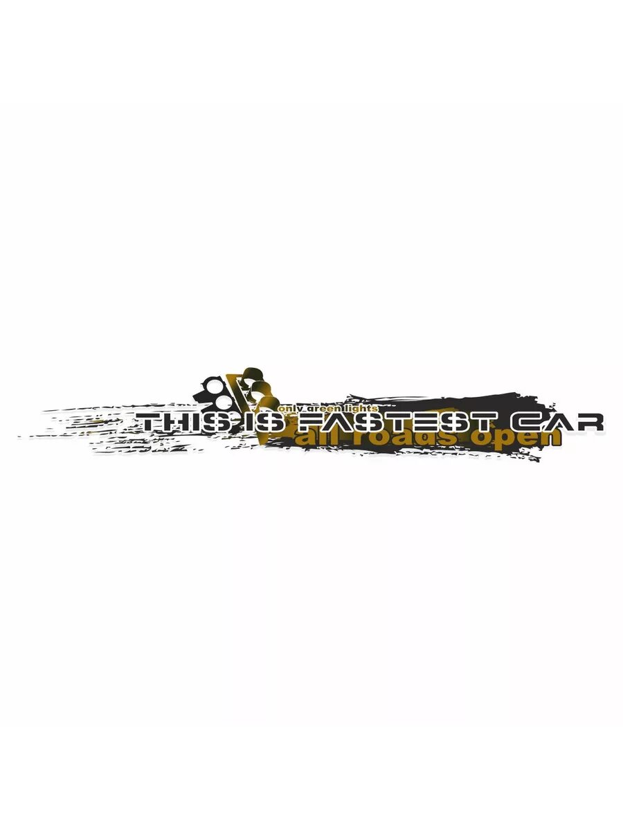 Графика на борта "FASTEST CAR" 500х2000мм, зол, лев, Арт рэйсинг