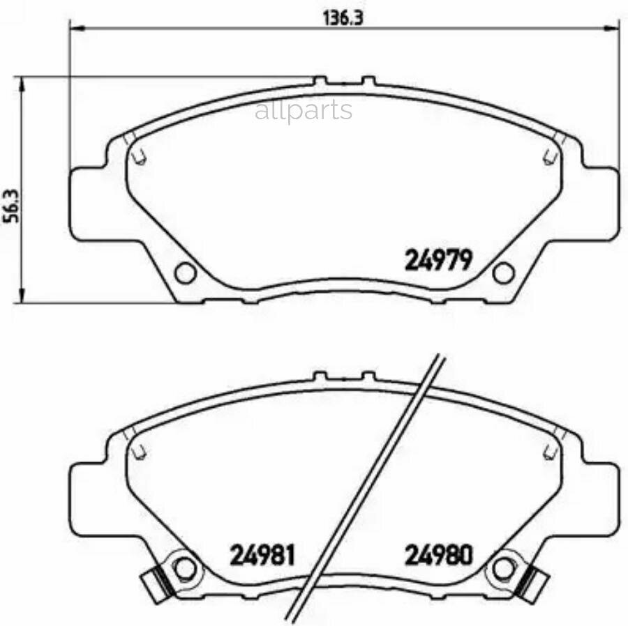 BREMBO P28050 P28050 GDB3493 [45022SZTG00] ! колодки дисковые п.\ Honda Insight 1.3 Hybrid/Jazz III 1.2i 08>