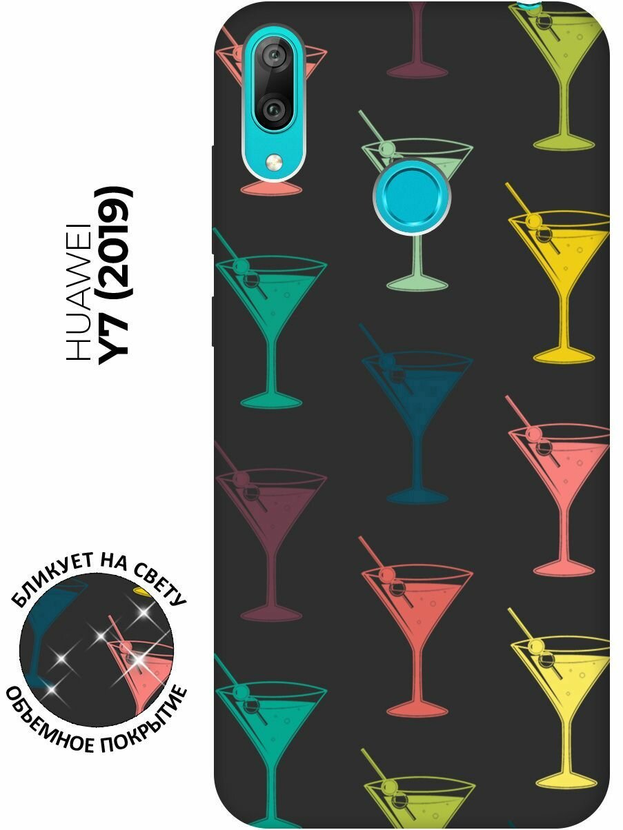 Матовый чехол Vermouth для Huawei Y7 (2019) / Хуавей У7 2019 с 3D эффектом черный