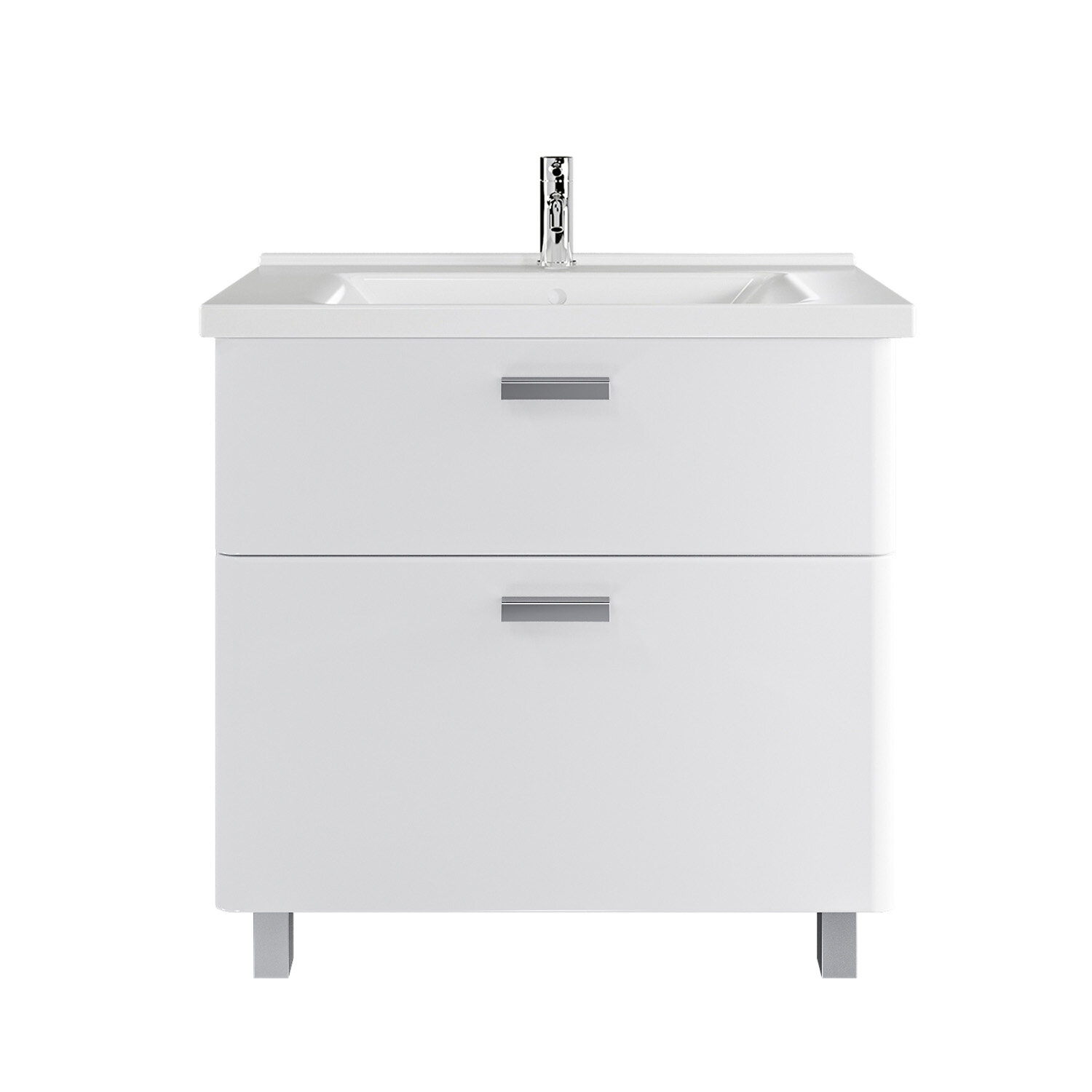 Тумба напольная SanStar Gretta 80 с раковиной Миранда 80 (комплект) для ванной комнаты, белая