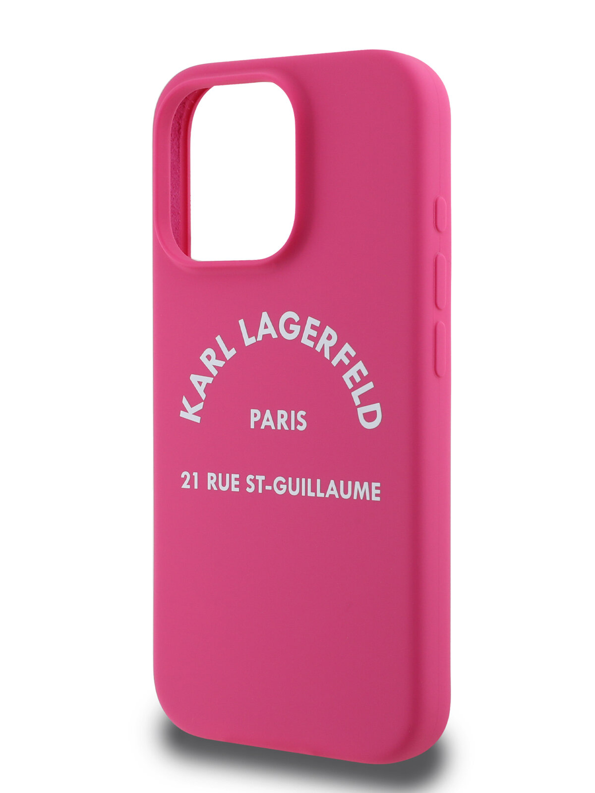 Lagerfeld для iPhone 16 Pro Max чехол Liquid silicone RSG logo Hard Fuchsia