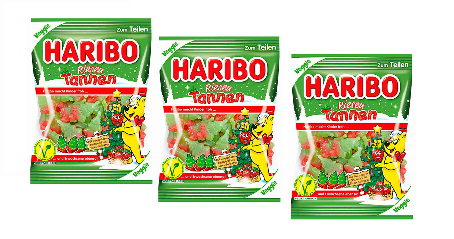 Новогодний мармелад Haribo CHRISTMAS RIESEN TANNEN, (Рождественские елочки), ( 3 шт. х 200 гр.)