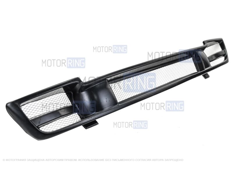 Декоративная решетка 2118 в бампер с сеткой и ребрами для Лада Калина