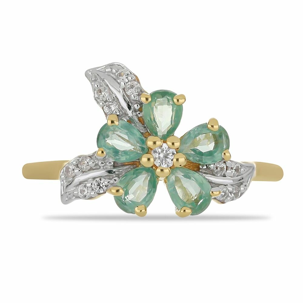 Кольцо, серебро, 925 проба, кианит, циркон